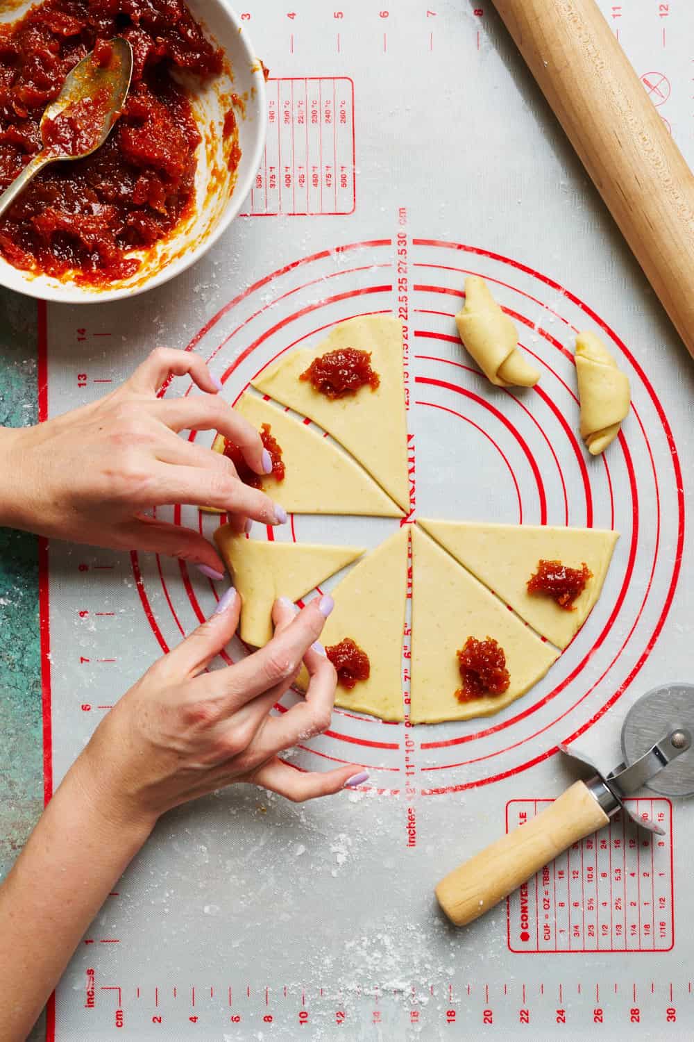 Traditional Kifle Crescent Cookies with Homemade Jam
