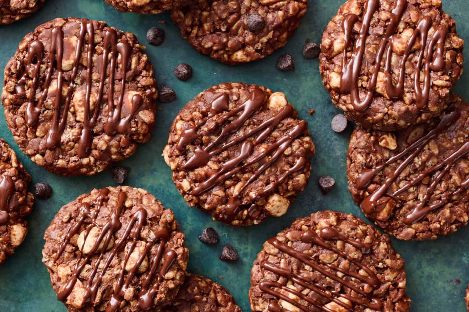 Chocolate No-Bake Rice Krispie Cookies